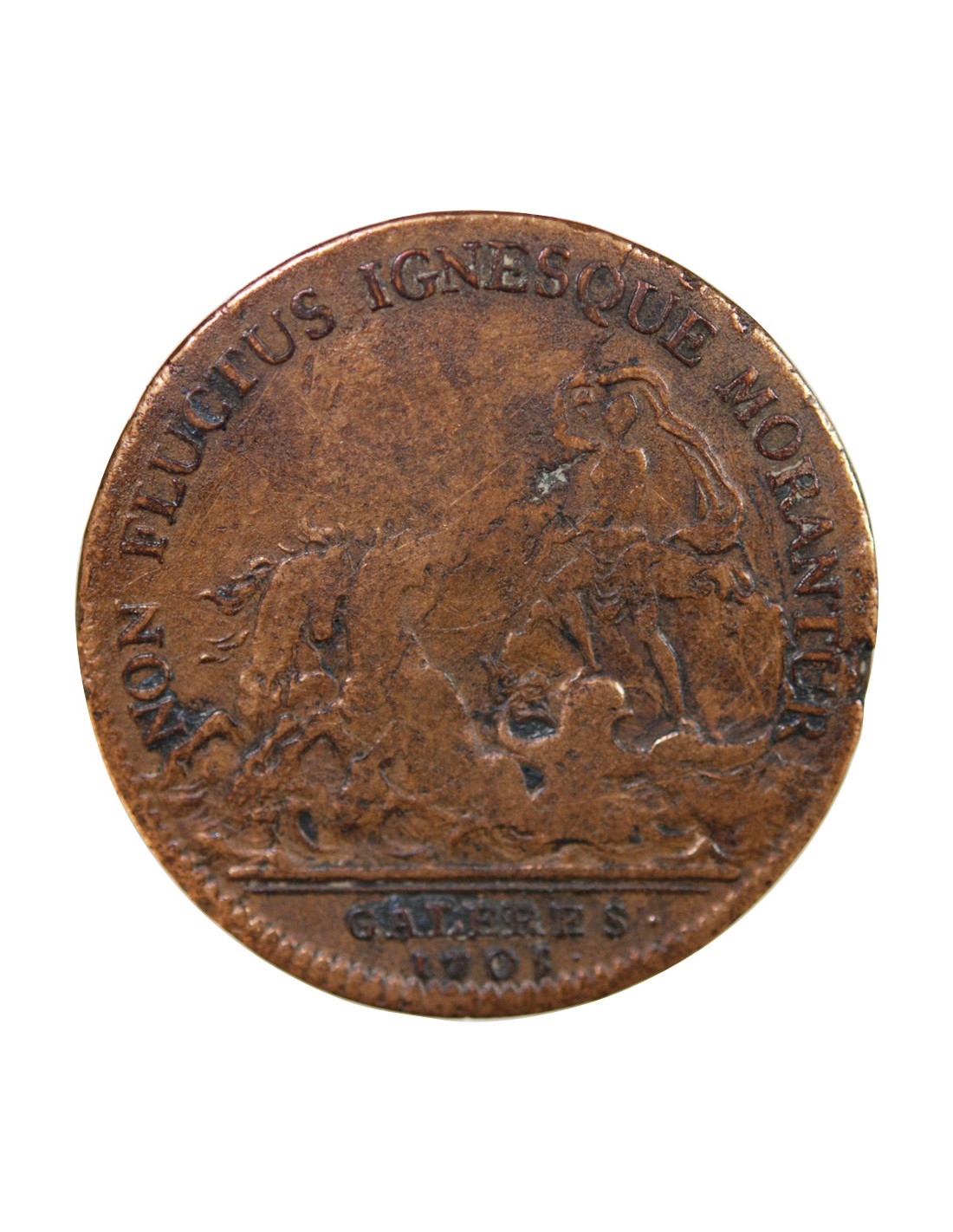 GALERES ROYALES, LOUIS JOSEPH DE BOURBON, DUC DE VENDOME - JETON CUIVRE 1705, Cuivre, TB ...