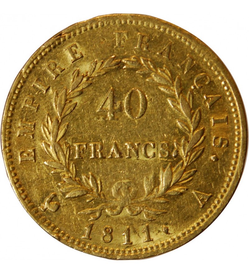 NAPOLEON Ier﻿ - 40 FRANCS OR 1811 A PARIS, Or, TTB - Suffren Numismatique