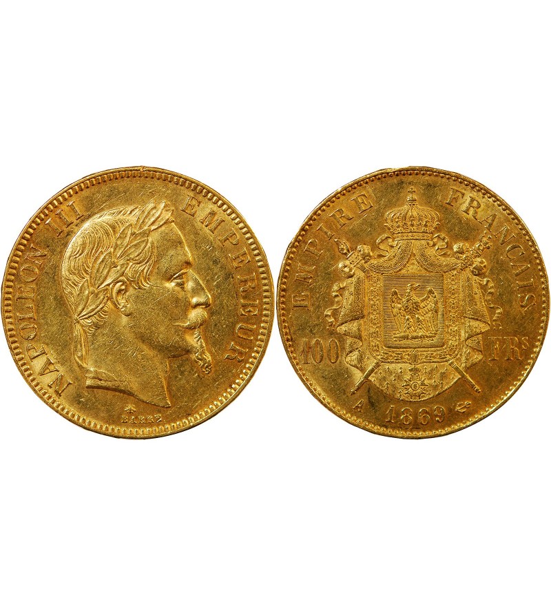 NAPOLEON III - ﻿100 FRANCS OR 1869 A PARIS﻿, Or, TTB+ - Suffren Numismatique