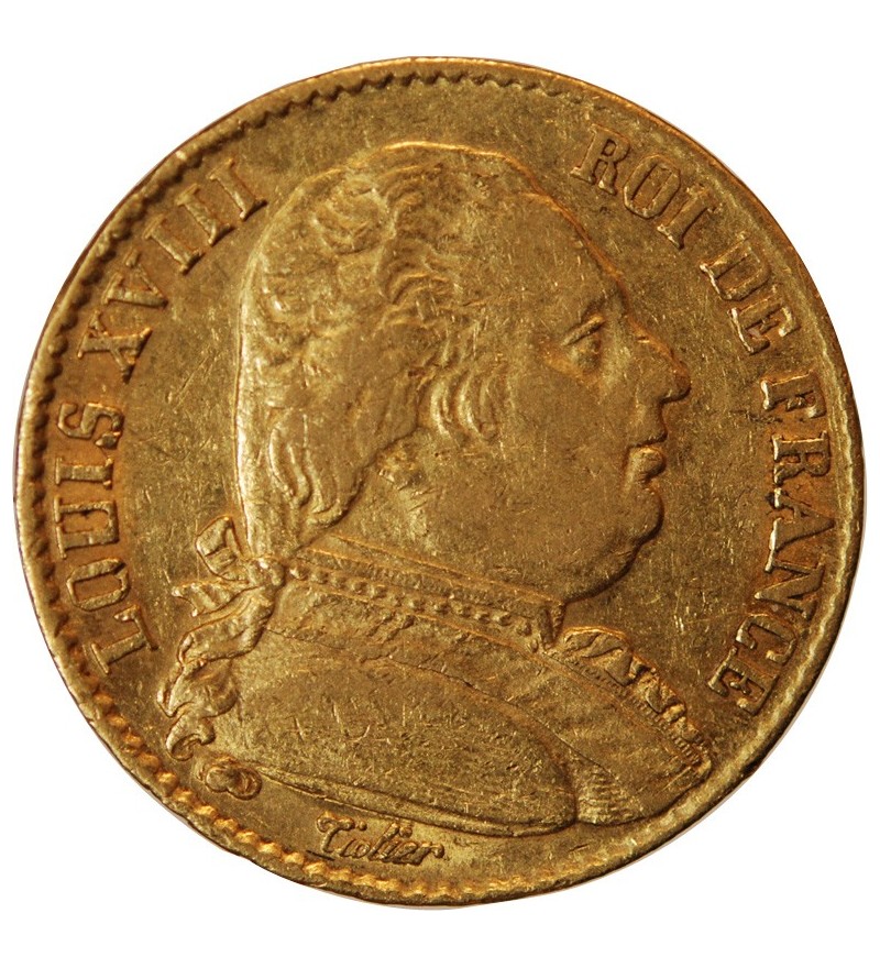 LOUIS XVIII - 20 FRANCS OR 1814 A PARIS, Or, TTB - Suffren Numismatique