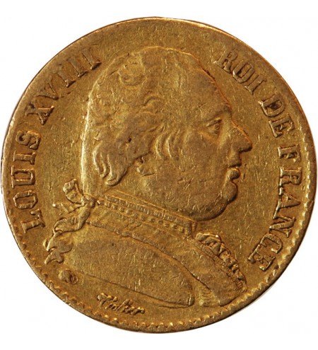 LOUIS XVIII - 20 FRANCS OR 1814 K BORDEAUX, Or, TB+ - Suffren Numismatique