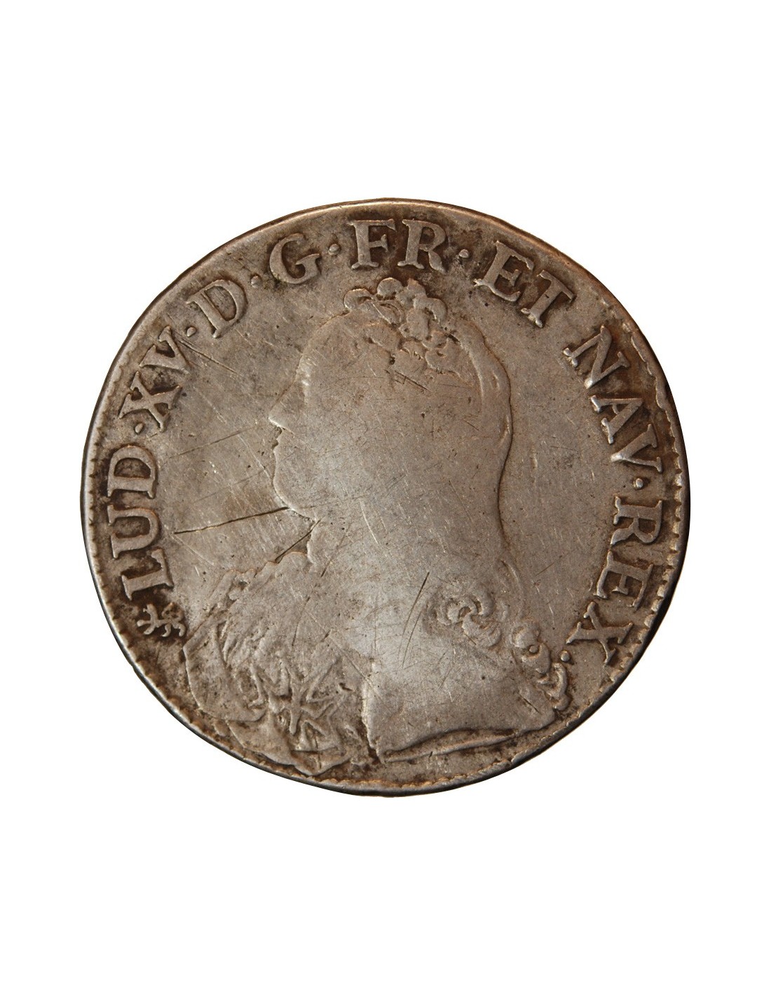 LOUIS XV - ECU AUX BRANCHES D'OLIVIER 1735 T NANTES R1, Argent, TB ...