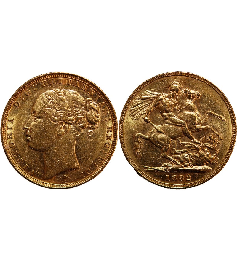 AUSTRALIE, VICTORIA - SOUVERAIN OR 1882 M MELBOURNE﻿, Or, SUP - Suffren Numismatique