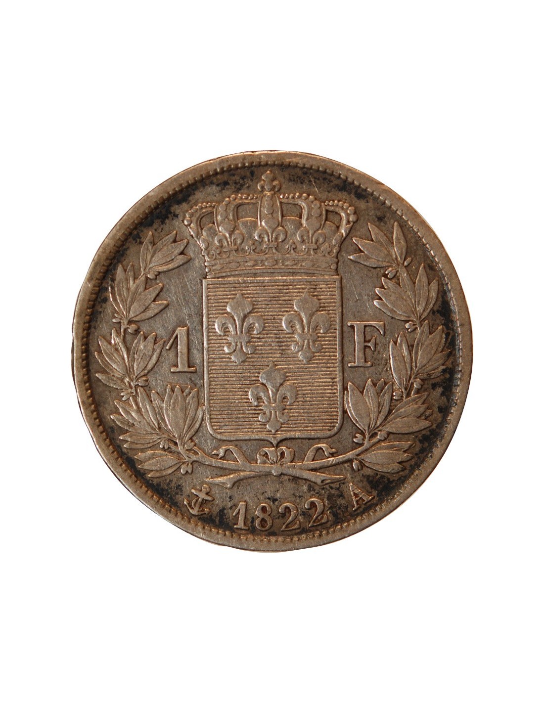 LOUIS XVIII﻿ - 1 FRANC 1822 A PARIS﻿, Argent, TTB - Suffren Numismatique