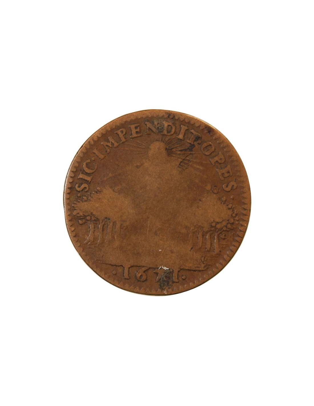 LOUIS XIV – JETON cuivre 1671, Cuivre, TB- - Suffren Numismatique