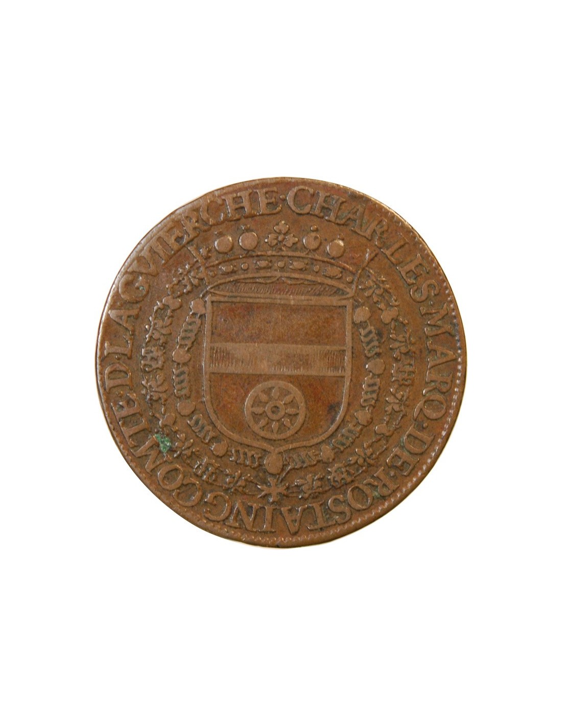 PERCHE Charles de Rostaing et Anne Hurault – JETON cuivre 1641, Cuivre ...