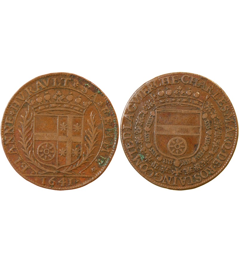 PERCHE Charles de Rostaing et Anne Hurault – JETON cuivre 1641, Cuivre ...