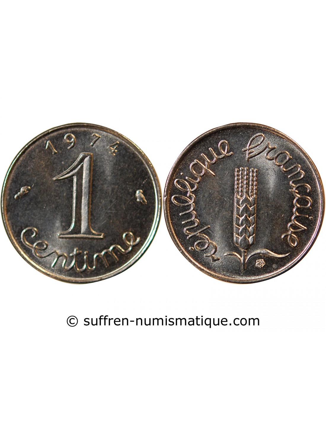Ve REPUBLIQUE - 1 CENTIME EPI 1974 - A Rebord, Acier, FDC - Suffren ...