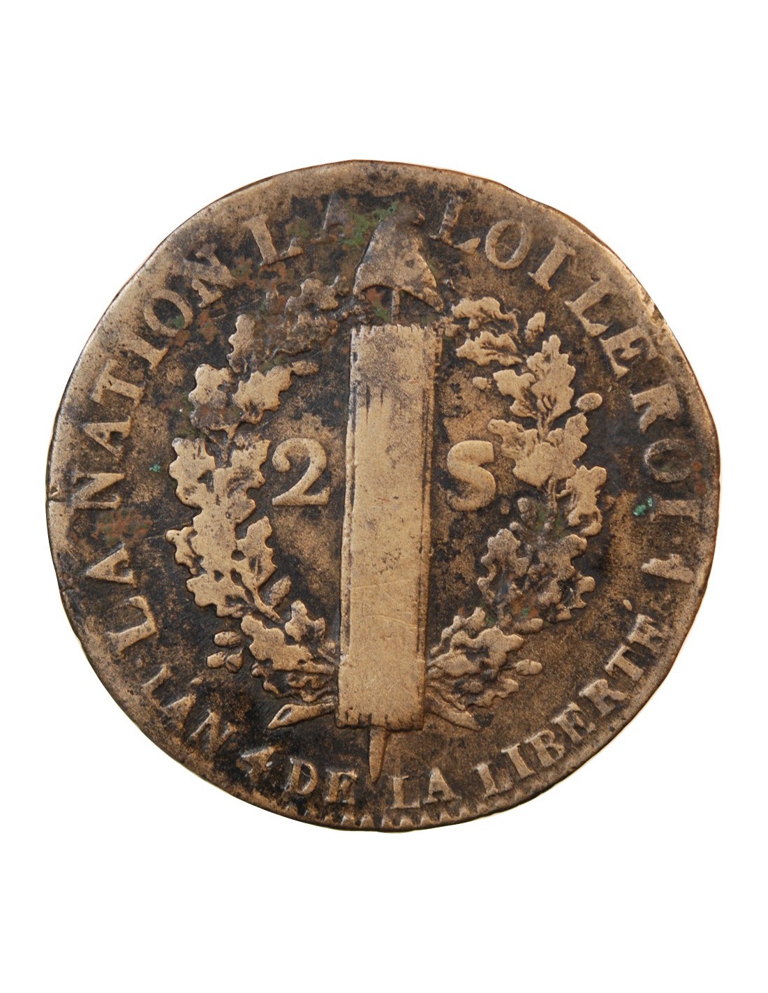 REVOLUTION FRANCAISE, CONSTITUTION - 2 SOLS 1792 W LILLE, Cuivre, TB+ ...