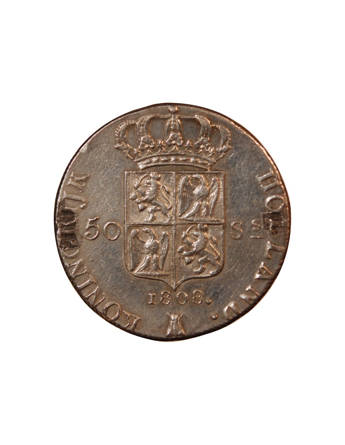ROYAUME DE HOLLANDE LOUIS NAPOLEON - 50 STUIVER ARGENT﻿ 1808 UTRECHT, Argent, - Suffren Numismatique
