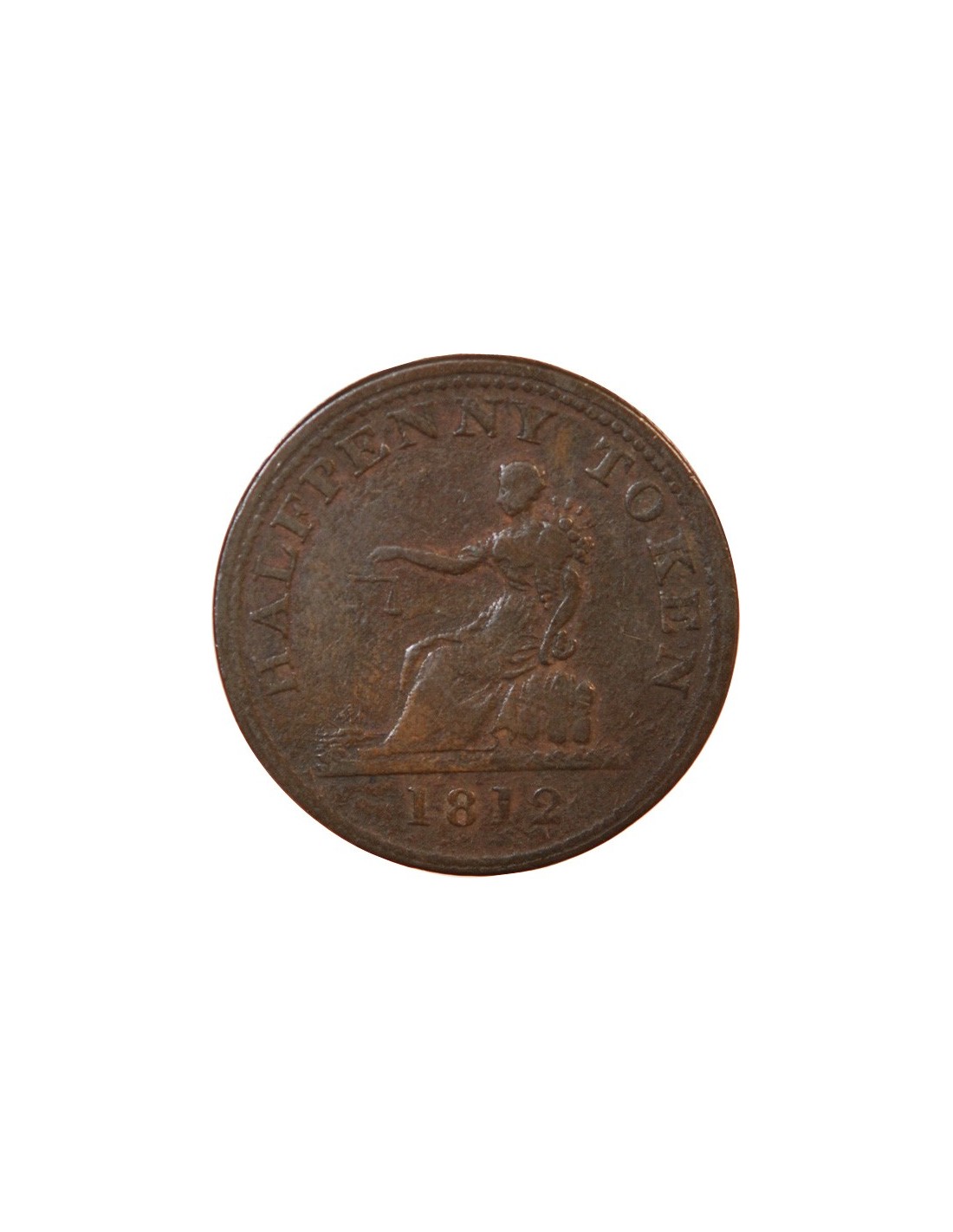 BAS-CANADA (QUÉBEC), THOMAS HALLIDAY - 1/2 PENNY TOKEN 1812, Cuivre, TB ...