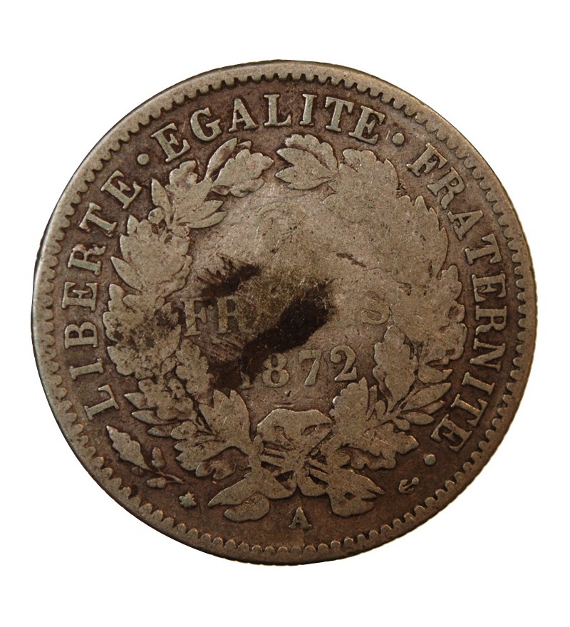 CERES ﻿- 2 FRANCS ARGENT 1872 A PARIS, Argent, - Suffren Numismatique