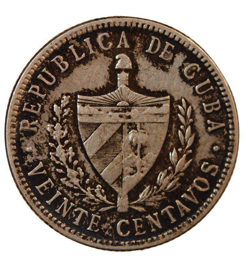 CUBA - 20 CENTAVOS ARGENT 1948, Argent, TB - Suffren Numismatique