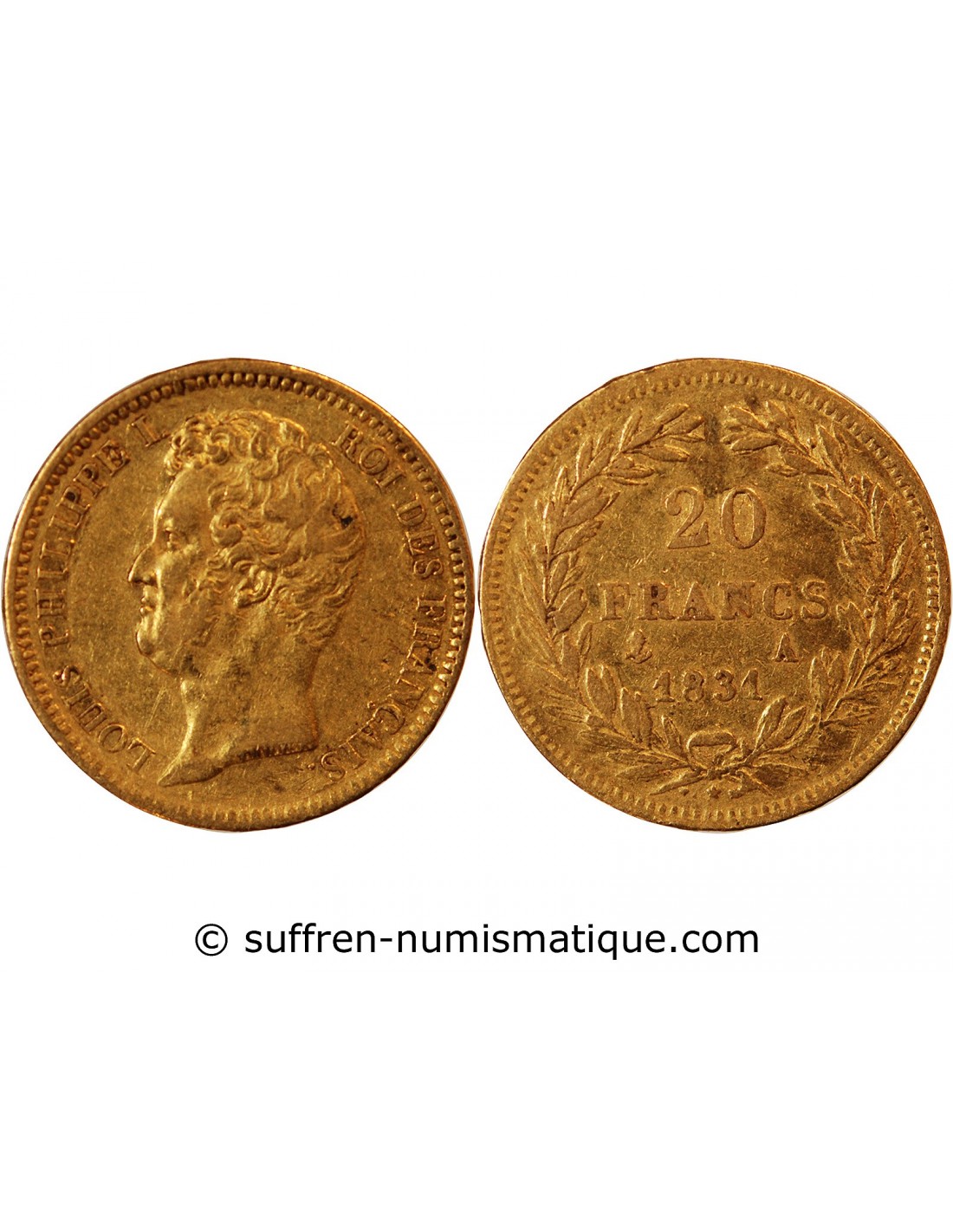 LOUIS PHILIPPE﻿ Ier - 20 FRANCS OR 1831 A PARIS "Tête Nue Tranche en ...