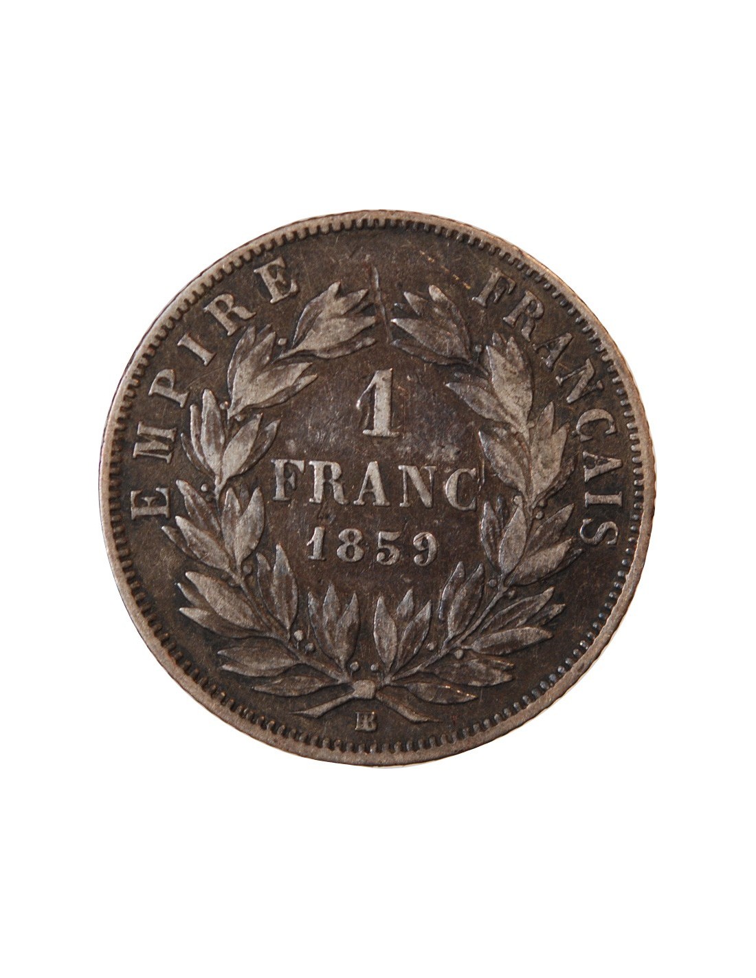 NAPOLEON III - 1 FRANC ARGENT 1859 BB STRASBOURG, Argent, TB+ - Suffren ...