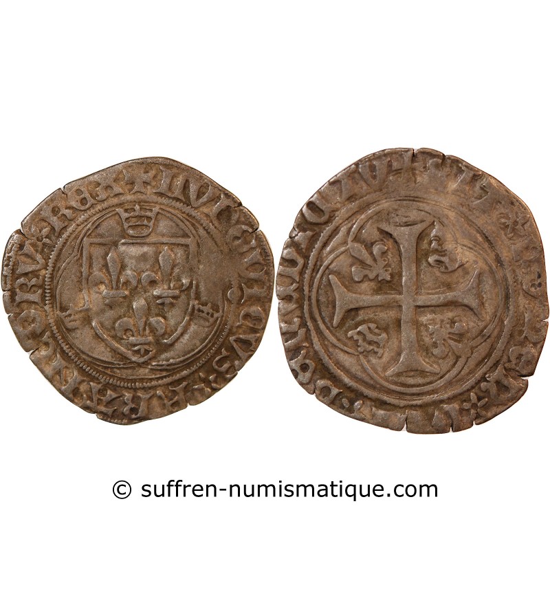 LOUIS XI - BLANC A LA COURONNE 1461 / 1483 TOURS, Billon, TTB - Suffren ...