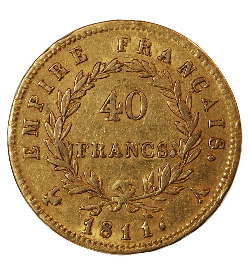 NAPOLEON Ier﻿ - 40 FRANCS OR 1811 A PARIS, Or, TTB - Suffren Numismatique