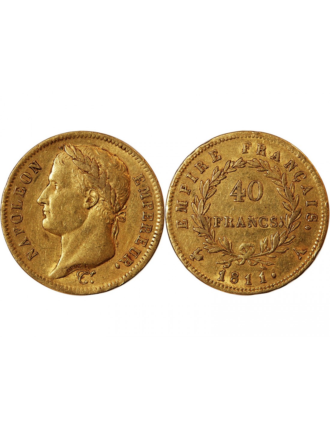 NAPOLEON Ier﻿ - 40 FRANCS OR 1811 A PARIS, Or, TTB - Suffren Numismatique
