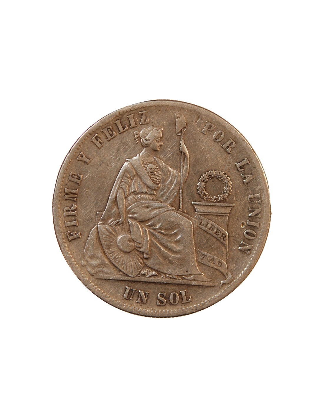 PEROU - 1 SOL ARGENT 1875 Y.J, Argent, TB+ - Suffren Numismatique