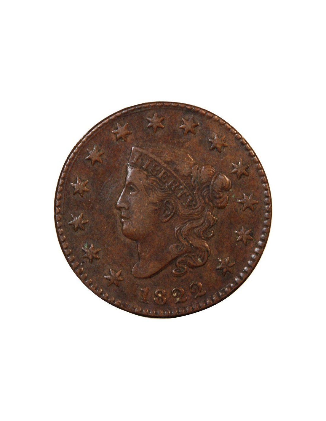 USA - 1 CENT CORONET / MATRON 1822, Cuivre, TB+ - Suffren Numismatique