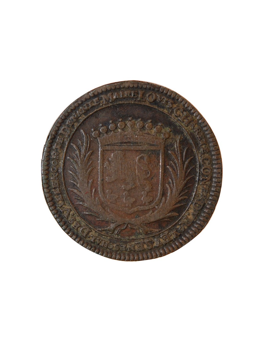 MAIRE DE NANTES LOUIS CHARETTE SIEUR DE LA GACHERIE – JETON CUIVRE 1675 ...
