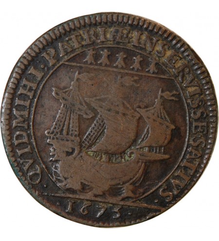 MAIRE DE NANTES LOUIS CHARETTE SIEUR DE LA GACHERIE – JETON CUIVRE 1675 ...