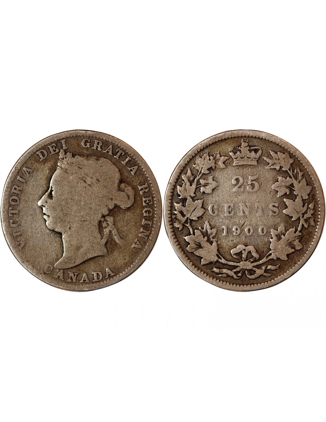 CANADA, VICTORIA - 25 CENTS ARGENT 1900, Argent, TB- - Suffren Numismatique