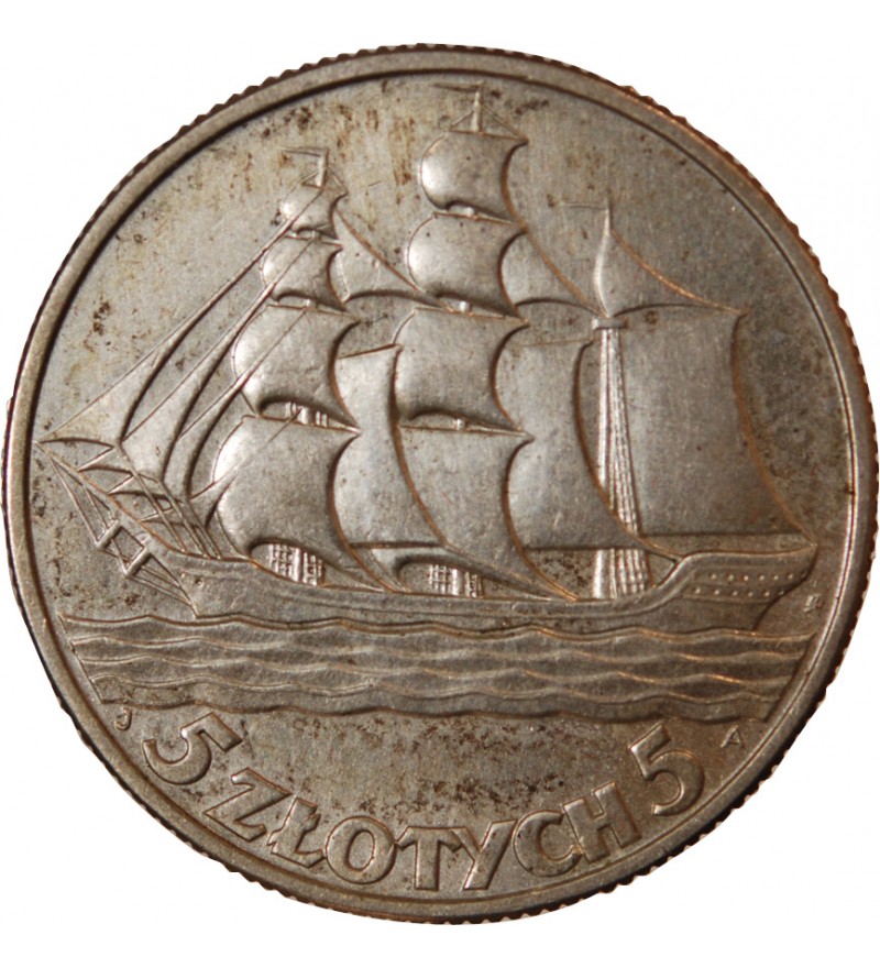 POLOGNE - 5 ZLOTYCH ARGENT 1936 - BÂTEAU A VOILES, Argent, TTB - Suffren Numismatique
