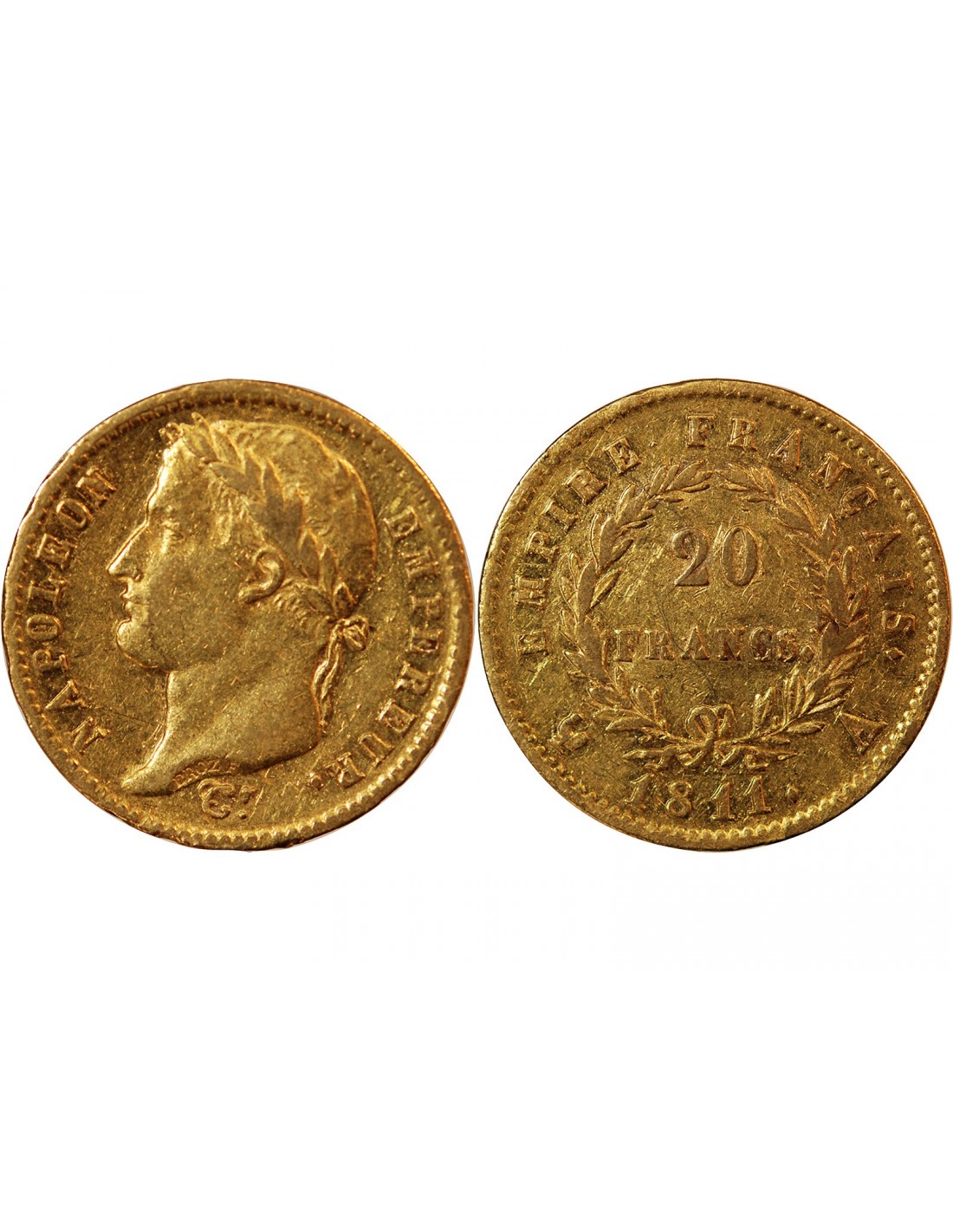 NAPOLEON Ier - 20 FRANCS OR 1811 A PARIS, Or, TTB - Suffren Numismatique