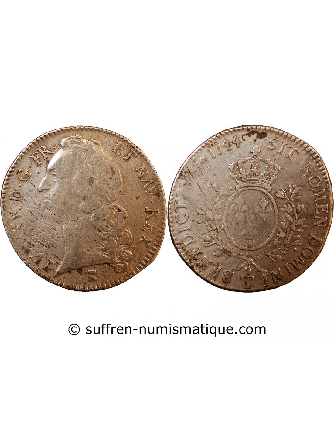 LOUIS XV - ECU ARGENT AU BANDEAU 1744 T NANTES, Argent, TB - Suffren ...