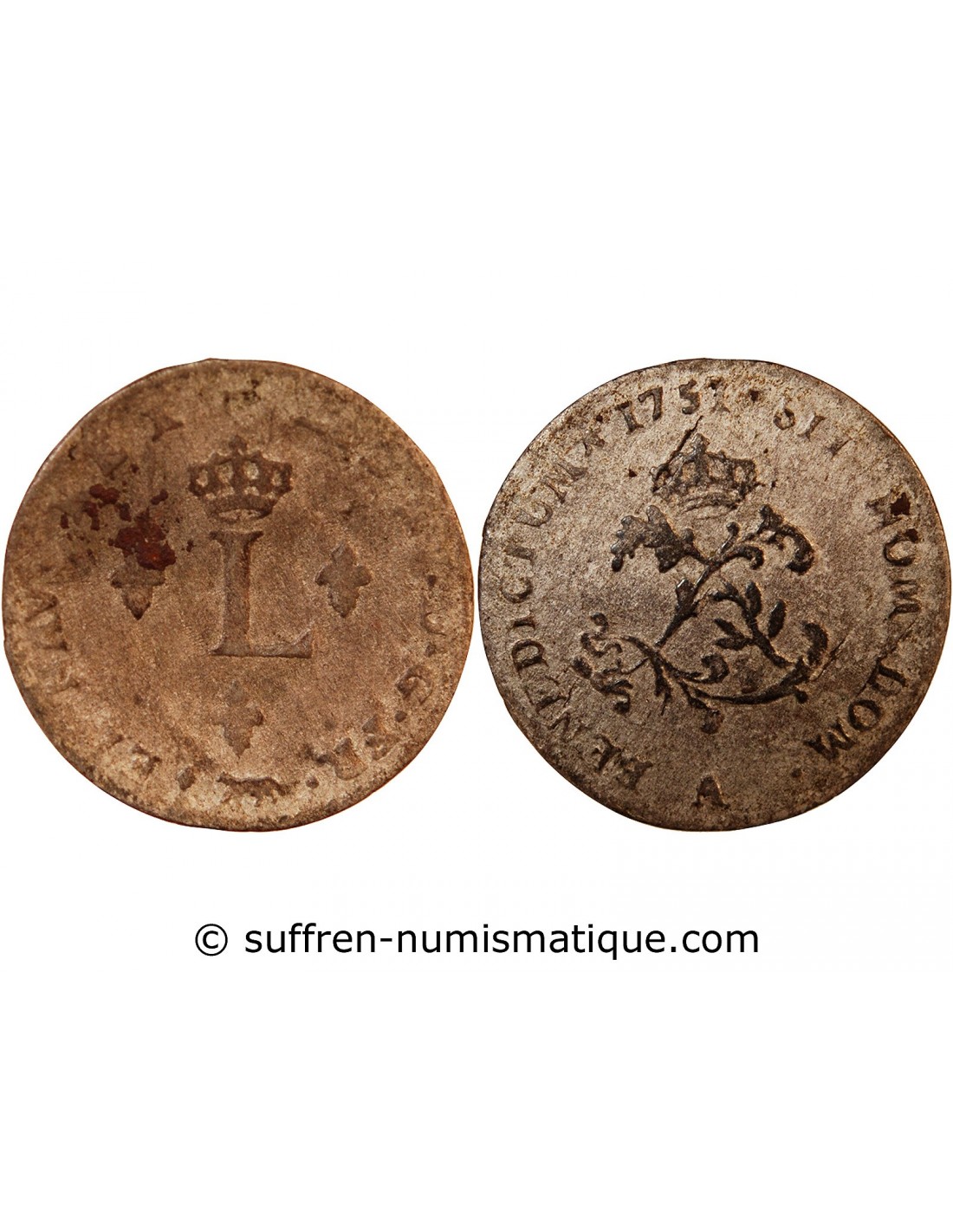 LOUIS XV - DOUBLE SOL 1751 A PARIS, Billon, TB- - Suffren Numismatique