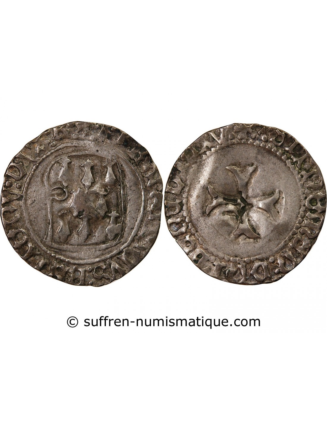 DUCHÉ DE BRETAGNE FRANÇOIS II - BLANC A LA TARGE RENNES Contremarqué ...