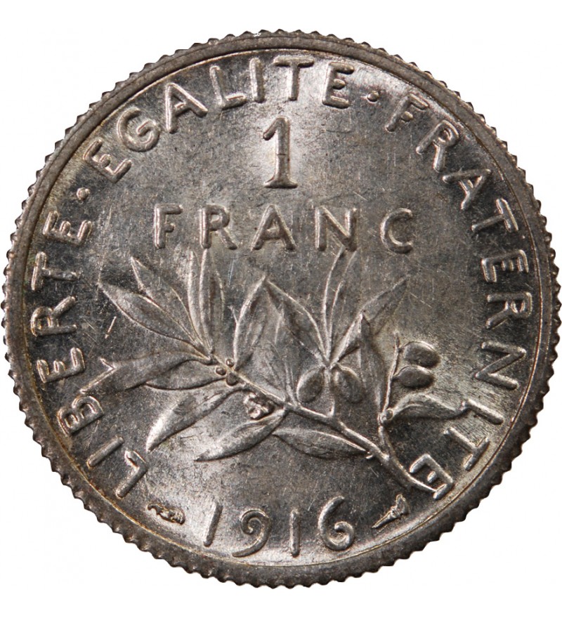 SEMEUSE - 1 FRANC ARGENT 1916, Argent, - Suffren Numismatique