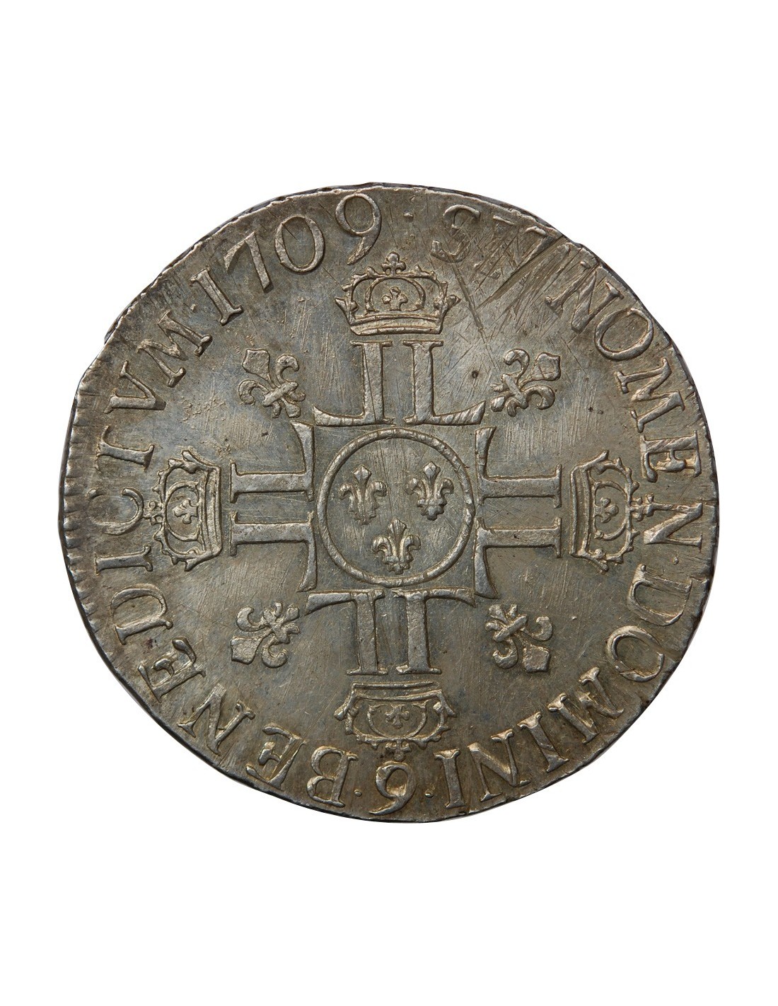 LOUIS XIV - ECU AUX 8 L 2ième TYPE 1709 9 RENNES, Argent, SUP - Suffren ...