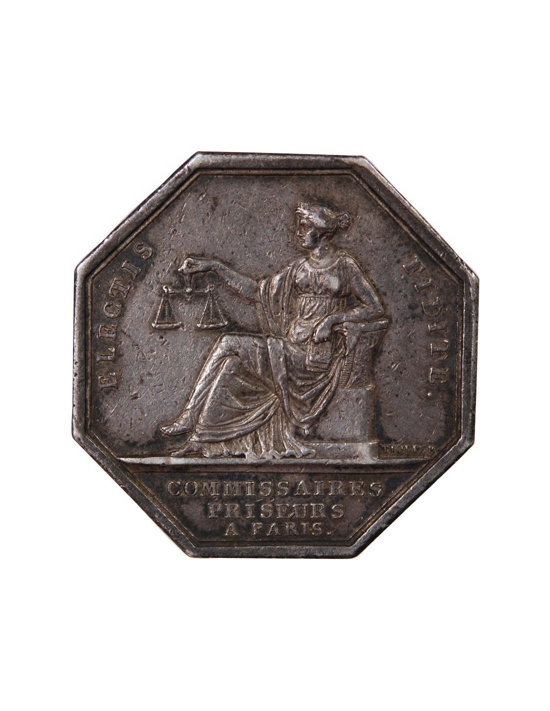 COMMISSAIRES-PRISEURS DE PARIS, LOUIS XVIII - JETON ARGENT, Argent, TB+ ...