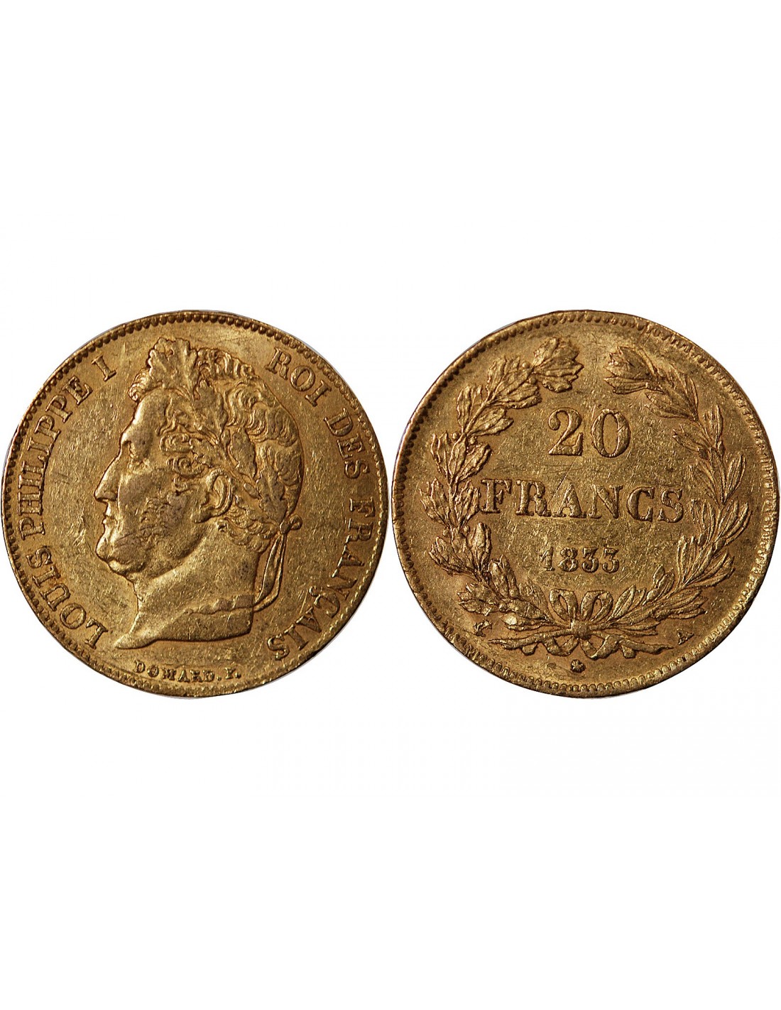 LOUIS PHILIPPE﻿ - 20 FRANCS OR 1833 A PARIS, Or, - Suffren Numismatique