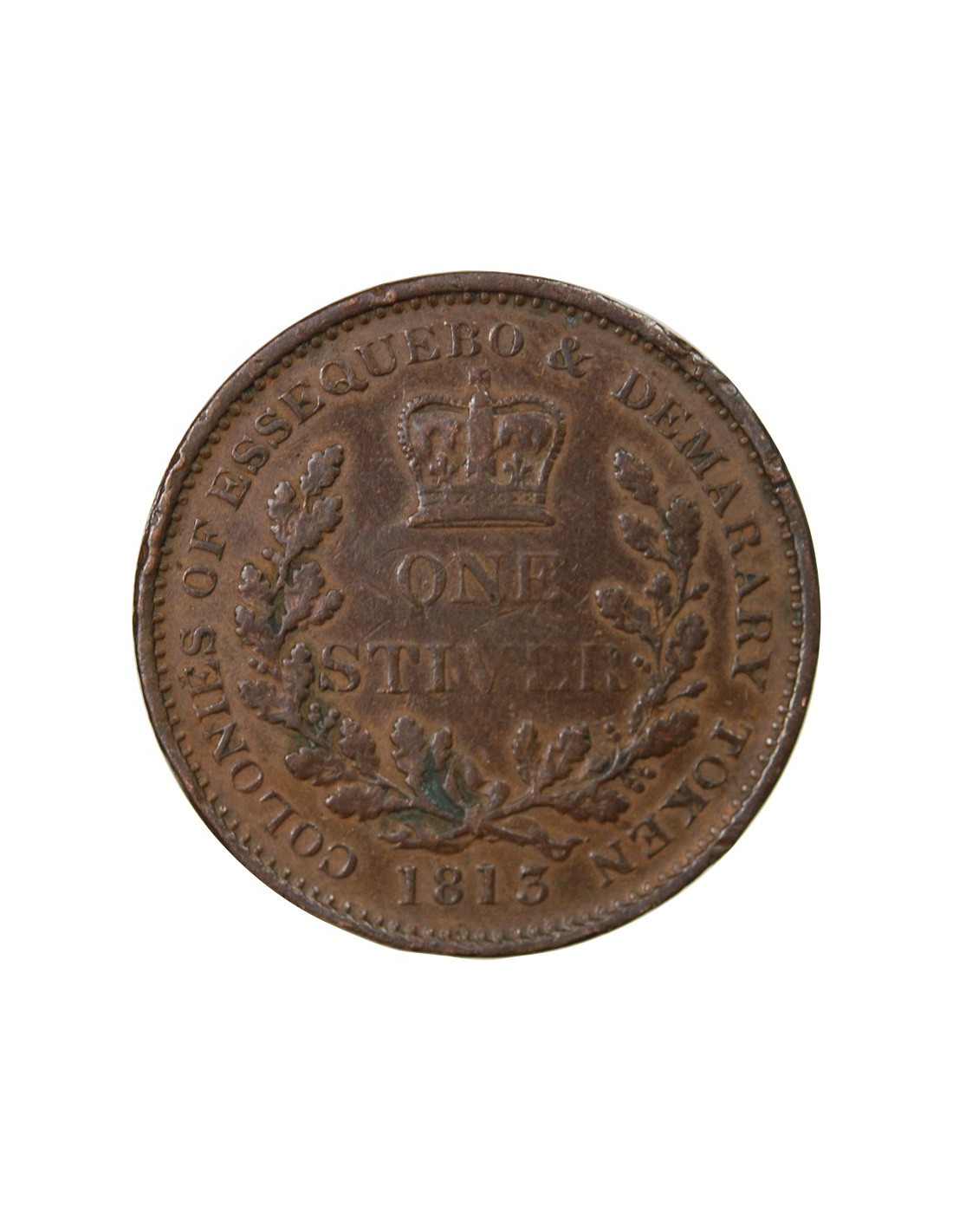 DEMERARA ET ESSEQUIBO GEORGES III - 1 STIVER 1813, Cuivre, - Suffren ...