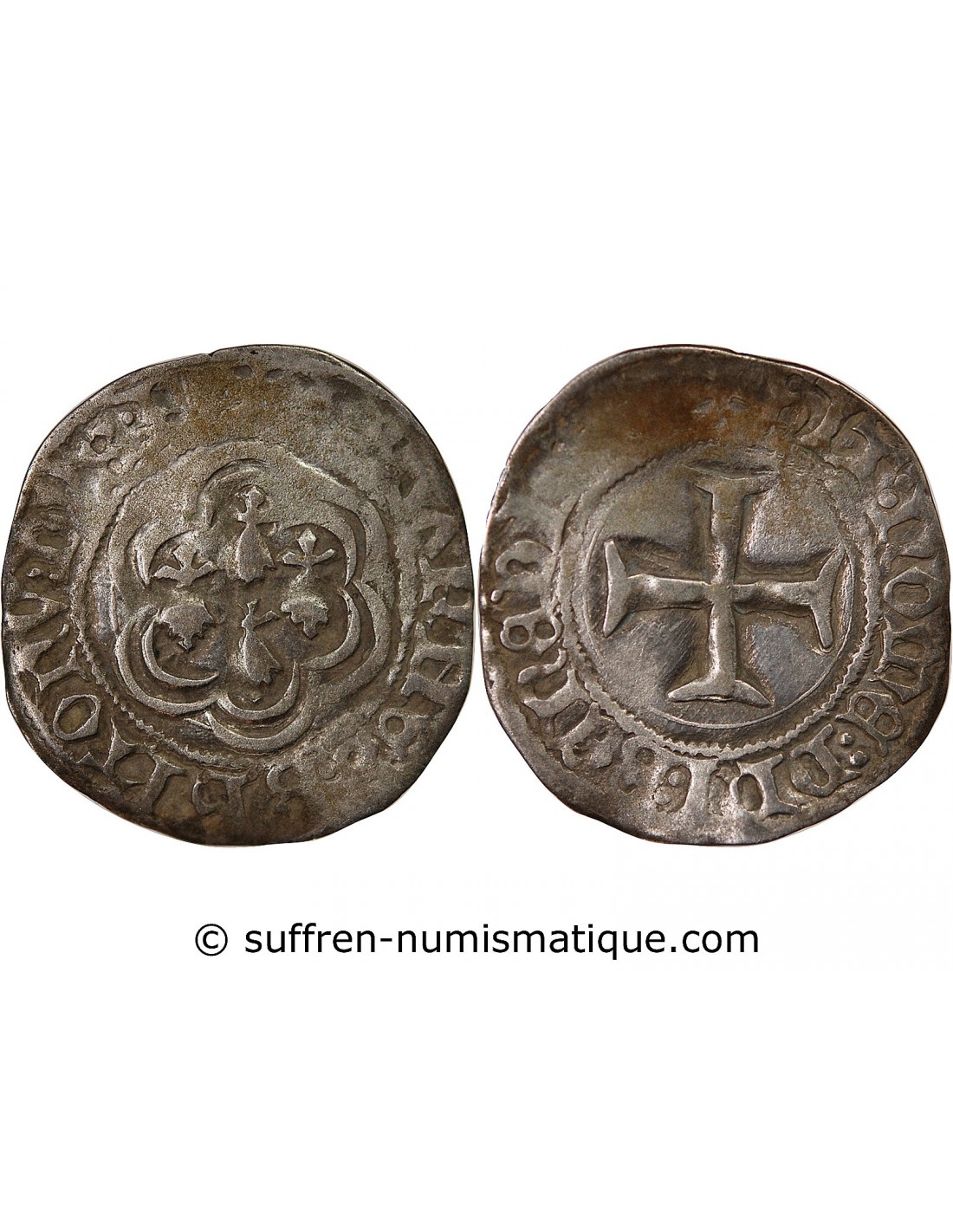 DUCHÉ DE BRETAGNE JEAN V - BLANC DIT A L'HEXALOBE 1399 / 1442 FOUGERES ...